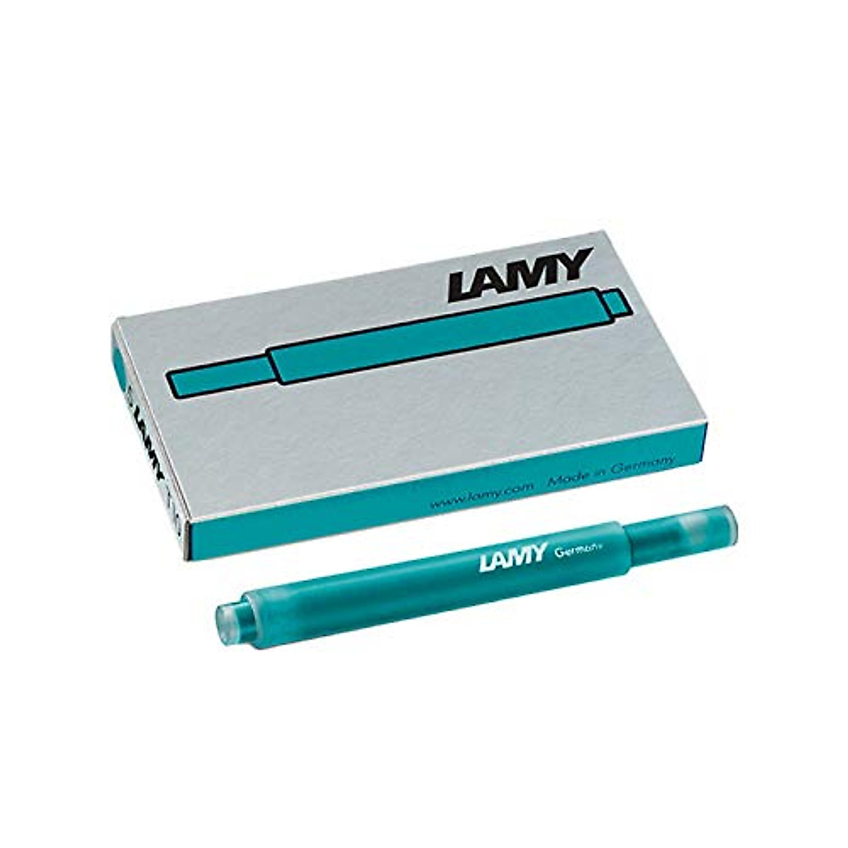 LAMY T10 ink cartridge with large ink supply - large capacity cartridges in the colour tourmaline for all Lamy cartridge fountain pen models - 1 packet