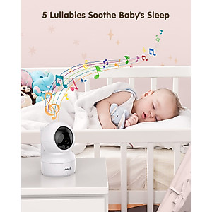 ANNKE Video Baby Monitor, Baby Monitor with 1080P Camera, 5" HD Screen with 4000mAh Battery, Night Vision, Two-Way Talk, Remote Pan Tilt Zoom, Temperature Detection, Lullaby, 1000ft Long Range -Tivona