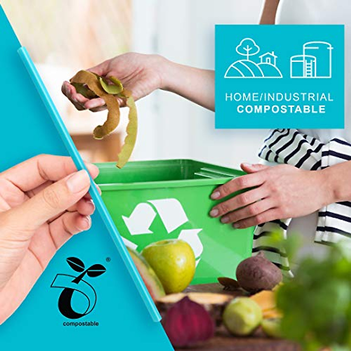 Phade 8.5" Giant Compostable Biodegradable Eco Straws, 300 Count, Individually Wrapped, For Cold Drinks Only