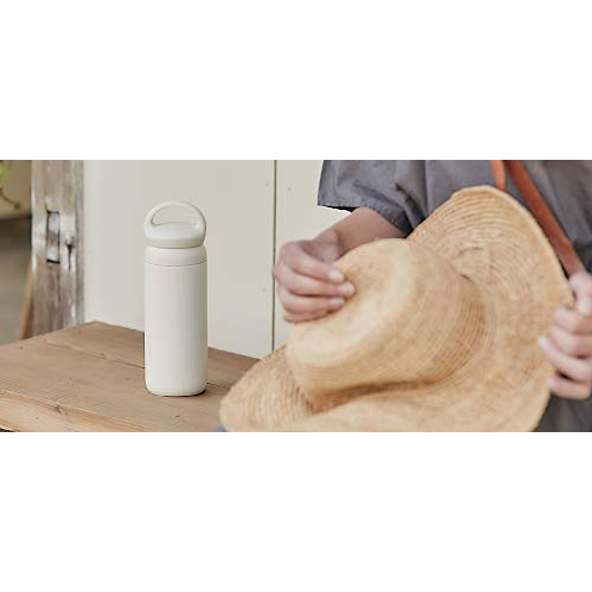 Kinto 21091 Day Off Stainless Steel Tumbler, 16.9 fl oz (500 ml), White