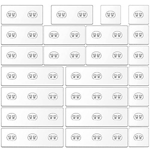 24 Pcs Shower Caddy Adhesive Sticker Clear Sticky Replacement Hook for Corner Shower Caddy Adhesive Replacement Shower Adhesive Strips for Rack Storage Organizer Hanging Bathroom Shelf Basket, 3 Style