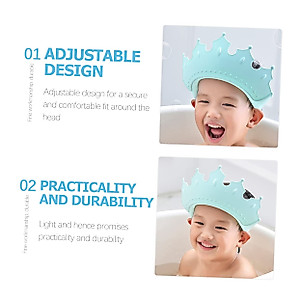 Plastic Shower Cap Shower Bathing Bath Shampoo Safe Visor Hair Soft Cap Blue for Supplies Washing Shape Hat Green Crown Adjustable Caps Silicone Swim Cap