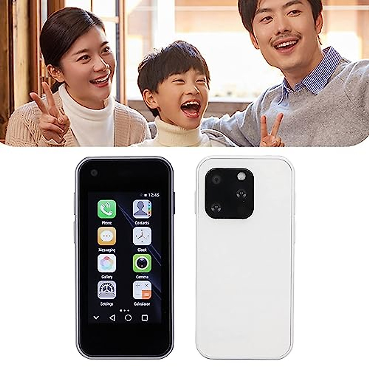 Rosvola Small 3G Smartphone, Quad Core 2.5 Inch Cellphone for Kids for Everyday Life (Pearl White)