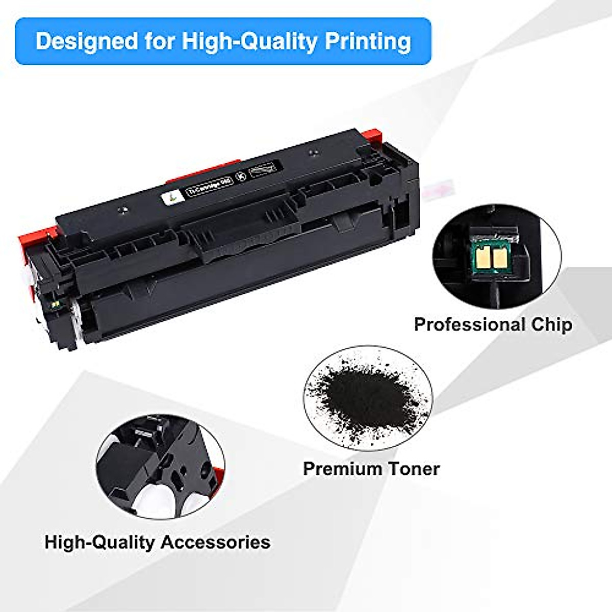 TRUE IMAGE Compatible 055 Toner Cartridge Replacement for Canon 055 055H Toner for Color imageCLASS MF743Cdw MF741Cdw MF745Cdw MF746Cdw LBP664Cdw Printer with Chip (Black Cyan Magenta Yellow, 4-Pack)