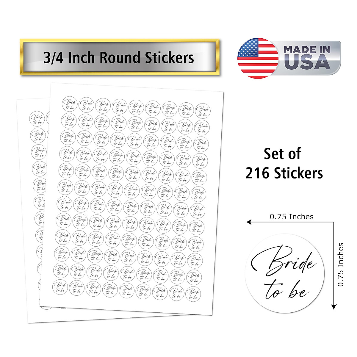 216 Bride to Be Kisses Bachelorette Stickers, Chocolate Drops Labels Stickers for Bachelor, Bridal Shower, Wedding, Engagement Party Decorations, Kisses Favors Decor. Made in USA