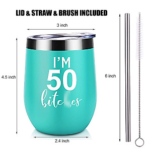 Coolife Wine Tumbler - Fiftieth Birthday Gifts for Women, Funny 50th Birthday Gifts for Women - Turning 50th Year Old Birthday Gifts Ideas for Women - Fifty Birthday Gifts, 50s Birthday Gift for Women