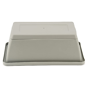 LEXININ 6 Pack 14 Inch Plastic Rectangular Window Planter Box, Window Vegetable Planter Box with Trays, Rectangular Flower Pots for Windowsill, Garden, Balcony, Patio, Grey