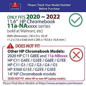 mCover Case Compatible for 2020~2022 11.6" HP Chromebook 11a-NAxxxx Series laptops ONLY (NOT Fitting Any Other HP Models) - Black