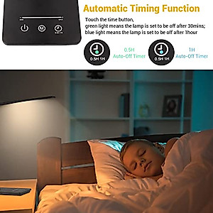 LED Desk Lamp for Home Office, 3 Levels Dimmable Desk Light with USB Charging Port, Small Study Lamp, Reading Light for Table, Deep Black, 5000K