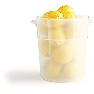 Carlisle FoodService Products Bain Marie Round Food Storage Container for Kitchens, Restaurants, Catering, Plastic, 8 Quarts, Clear