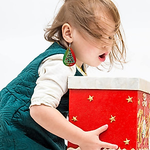 Christmas Earrings for Women Christmas Leather Earrings for Women Christmas Tree Earrings for Women Snowman Elk Santa Earrings for Women