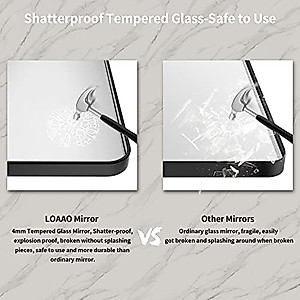 LOAAO 40X30 Inch Black Metal Framed Bathroom Mirror for Wall, Matte Black Bathroom Vanity Mirror Farmhouse, Large Rounded Rectangle Mirror, Anti-Rust, Tempered Glass, Hangs Horizontally or Vertically