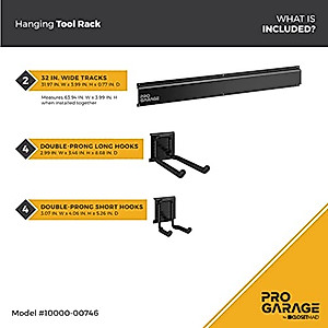 ClosetMaid ProGarage 2-Pack Garage Tool Organizer Racks, 8 Double Hooks, Heavy Duty, Black