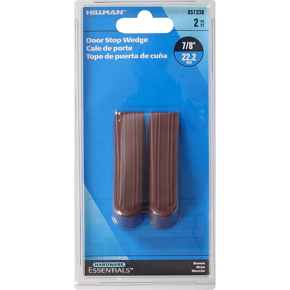 Hardware Essentials 851338 Floor Door Stops Wedges Brown 3" - 2 Pack