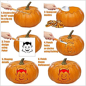 Pumpkin Carving Tools,12 PCS Halloween Pumpkin Carving Kit Stainless Steel Set Professional,DIY Pumpkin Decorating Kit for Kids and Adults,Wood Pumpkin Cut Out, Pumpkin Cutting Knife Tools 10 Stencils