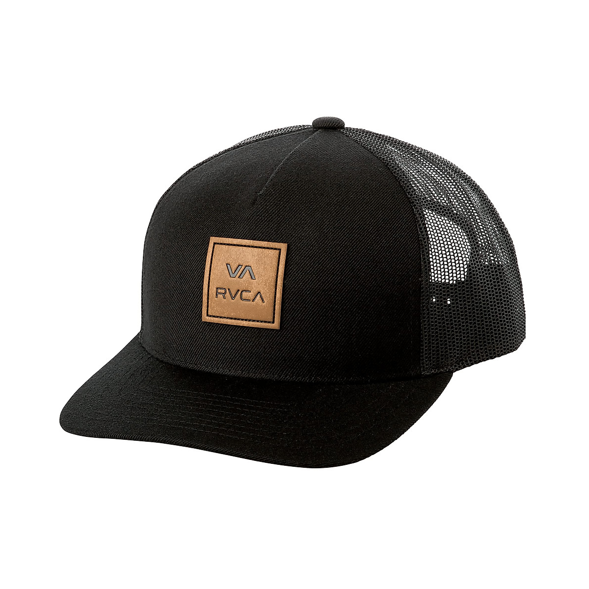 RVCA Men's Adjustable Snapback Brim Hat, CURVED TRUCKER/BLACK, 1SZ