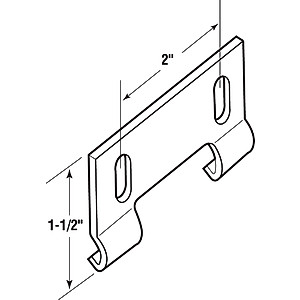 Prime-Line M 6191 Shower Door Bottom Hook Guide, 2 In. Hole Center Spacing, Plastic Construction, Gray in Color (2 Pack)