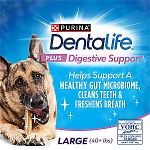 Dentalife Purina Plus Digestive Support Chicken and Pumpkin Flavor Large Dog Dental Chews, MP - 19 ct. Pouch