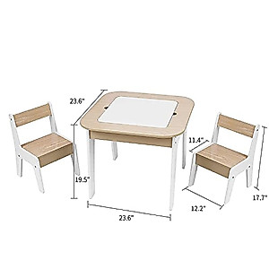 Toffy & Friends Toddler Table and Chairs Set with Storage, 3 in 1 Table Furniture Convertible Set with Storage Space for Toddlers, Drawing Reading Art Playroom Activity Table Desk Sets