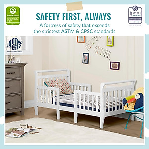 Dream On Me Emma 3 in 1 Convertible Toddler Bed in White