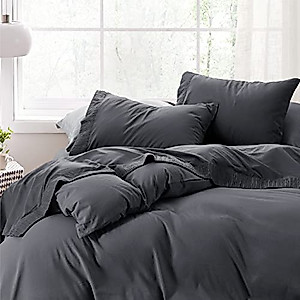 Bedsure Split King Sheet Set for Adjustable Beds - Soft Sheets for Split King Size Bed, 5 Pieces Hotel Luxury Grey Sheets Split King, Easy Care Polyester Microfiber Cooling Bed Sheet Set