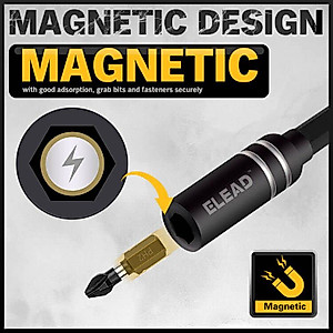 ELEAD 10x Magnetic Impact Driver Bit Holder with Strong Magnet - Impact Screwdriver Bit Extension Adapter, Impact Screw Driver Bit Extension Holder Adapter for Power Drill, Impact Driver, Nut Driver,