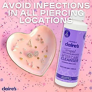 Claire’s 3-Week Rapid Piercing Aftercare Solution for New Piercings - Nose and Ear Piercing Cleaner Treatment, Piercing Bump Cleaning Wash - 8.5 Fl Oz