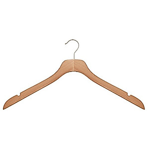NAHANCO SL7001720 17" Slim Line Space Saving Wooden Shirt/Dress Hanger (Pack of 20), Natural