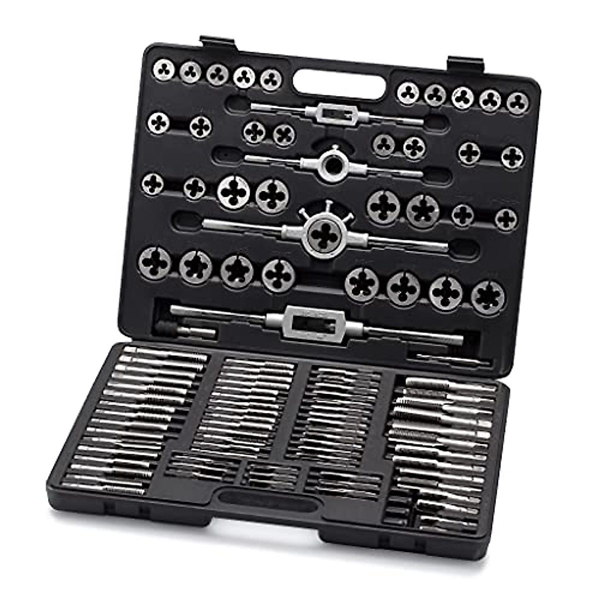 Segomo Tools 110 Piece Hardened Alloy Steel SAE Tap And Die Threading Tool Set With Storage Case | SAE Tap and Die Set | Rethreading Kit | Tap Set | Tap and Die Kit - TD110SAE