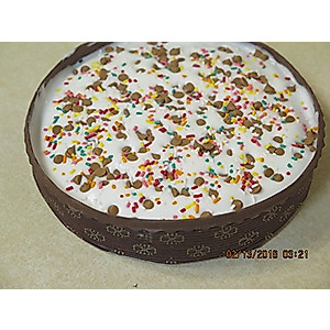 Decony 7" Disposable Round Pie Pans Brown and Gold Free-Standing Paper Baking Mold - 20 pc.