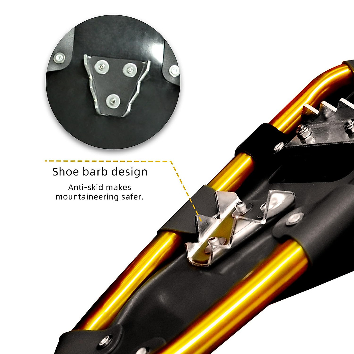 Xtrempro All Terrain Snowshoes with Trekking Poles,Lightweight Aluminum Snowshoes and Trekking Poles for Women/Men/Kids,Adjustable Ratchet Bindings and Carrying Tote Bag(Gold, 30)