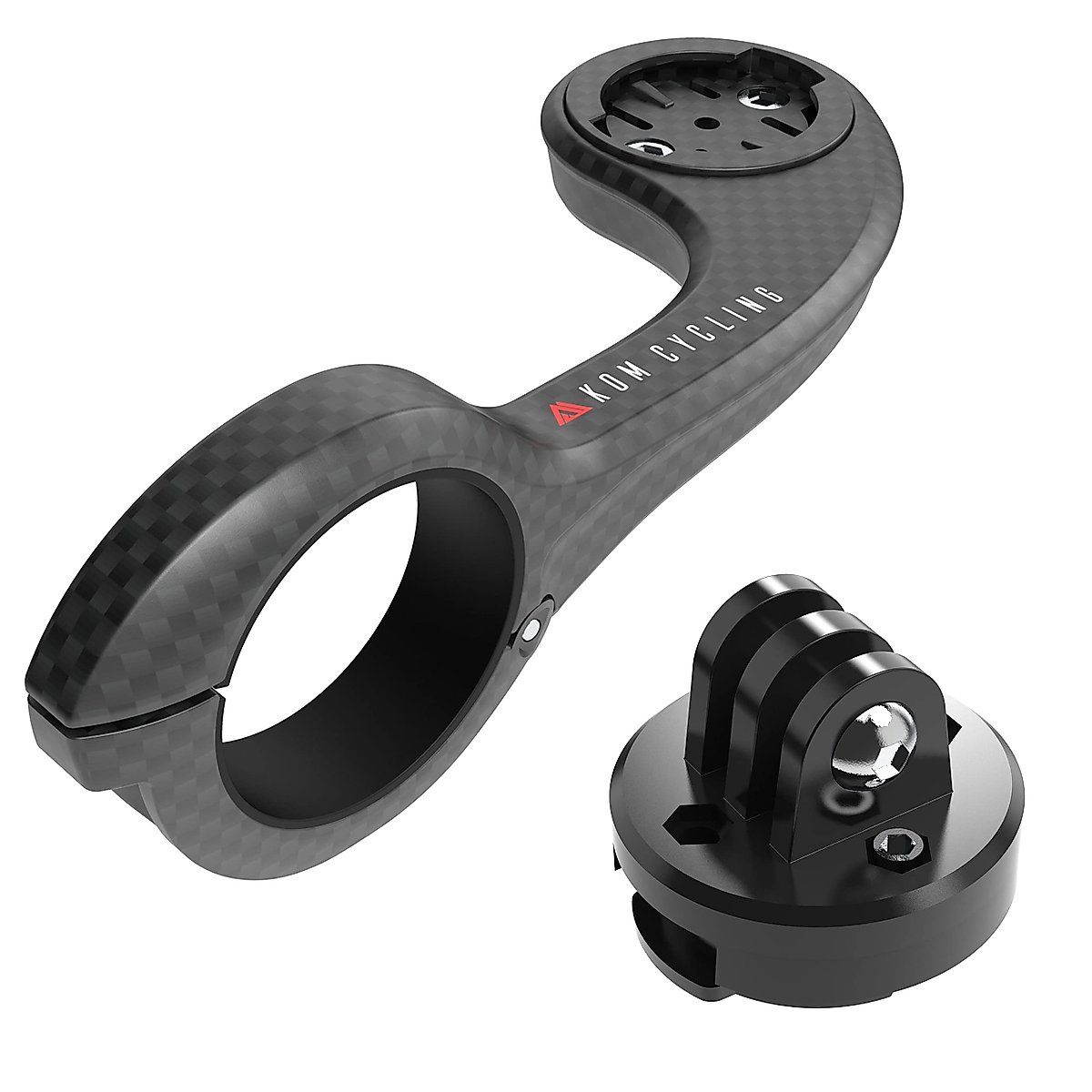 KOM Cycling CM06 Quick Release GoPro Computer Mount for Wahoo and Garmin Bike Computers Top Mount Compatible with GoPro Adapters Bundle