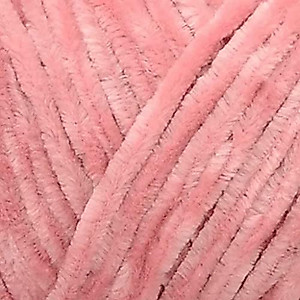 Light Pink Solid Color Hand Woven Thick Crochet Thread Chenille Velvet Yarn Soft Wrapping for Craft Scarves Sports Blankets 100g
