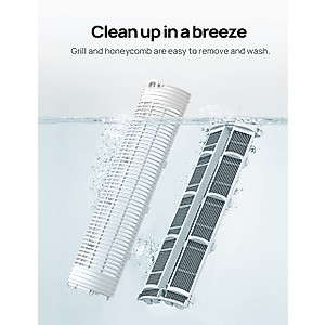 Dreo Evaporative Air Cooler, 40” Cooling Fans that Blow Cold Air, 80° Oscillating, Removable Water Tank, Ice Packs, Remote Control, 4 Speeds, 7H Timer, Swamp Cooler for Bedroom, White