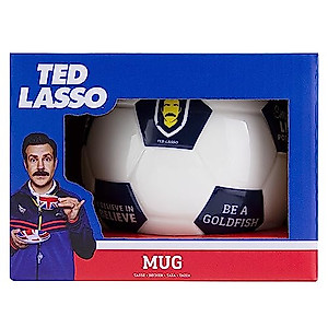 Paladone Ted Lasso Football Shaped Mug | Officially Licensed Ted Lasso Merchandise Fútbol or Soccer Coffee Mug