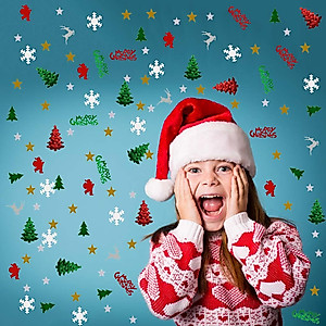 Metallic Foil Christmas Deer & Snowflake Confetti Scatters for Table Decorations - Merry Christmas Party Sets