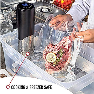 MagicVac Vacuum Sealer Rolls 2 Roll Pack 8"x20' Length Thicker Heavy Duty Material for Sous Vide, Meal Prep, Microwave and Freezer works with FoodSaver, Seal-a-Meal and more BPA Free Made in Italy