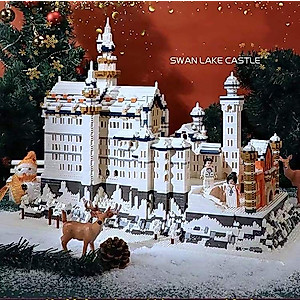 Swan Castle Nano Mini Building Block Toy Children's Stitching Toy,World Famous Architectural Model Small Particles,Educational Toy for Adults Teenage Child 8288 pcs+
