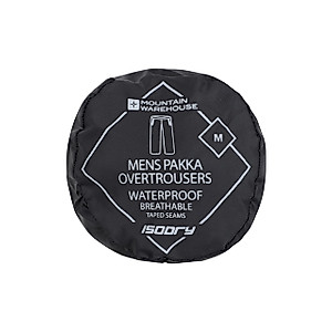 Mountain Warehouse Pakka Mens Waterproof Rain Over Pants - Breathable Black Large