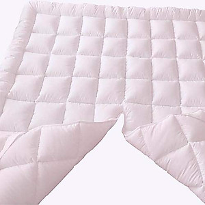 Luxury Split Top King Plush 2 Inches Mattress Pad Down Alternative Anchor Bands Split King Size