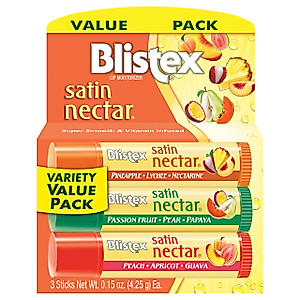 Blistex Satin Nectar Lip Moisturizer Variety Value Pack 0.15 Ounce Each