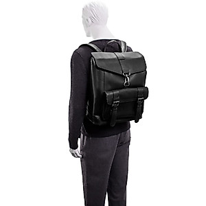 Mcklein Laptop Backpack, Hagen, Top Grain Cowhide Leather, Black (88025)