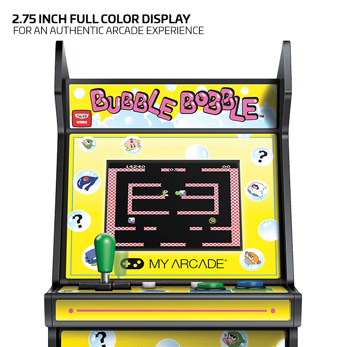 My Arcade Micro Player Mini Arcade Machines: Bubble Bobble and Ms. Pac-Man Video Games, Fully Playable, 6.75 Inch Collectibles, Color Displays, Speakers, Volume Buttons, Headphone Jacks - Electronic Games