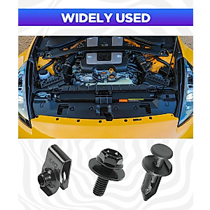 35 PCS Engine Under Cover Splash Shield Guard Body Bolts, Splash Shield Guard Retainer Bumper Fender Liner Fastener Rivet Clips and Extruded U-Nuts Kit