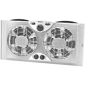Holmes Dual 8" Blade Twin Window Fan with Manual Controls, 3 Speed Settings, White
