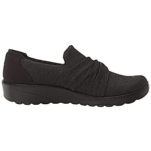 BZees Women's Glimmer Slip-Ons Loafer, Black Shimmer, 7.5 Wide