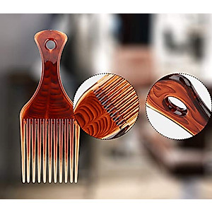 Beomeen Hair Pick Comb for Curly Hair, 2 Pack Smooth Afro Comb Lift Detangle Hair Comb Hair Picks for Men No Frizz Wide Tooth Comb Hair Styling Tool