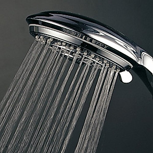 HotelSpa 7-Setting AquaCare Series Spiral Handheld Shower Head with Patented ON/OFF Pause Switch and 5-7 foot Stretchable Stainless Steel Hose (Premium Chrome)