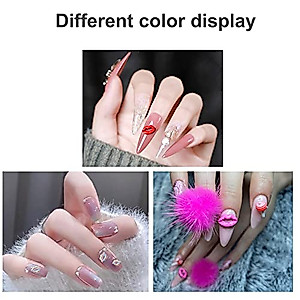 KWOLYKIM 80pcs 3D Resin Nail Charms, Glitter Acrylic Nail Art Sexy Lips Glass Crystals Shiny Nail Rhinstones for Woman Girls DIY Craft Nail Art Accessories Manicure Decoration