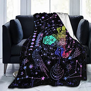 Taurus Constellation Blanket Zodiac Sign Throw Blanket Astrology Flannel Throw Blanket Constellation Gifts Blanket for Women Men 60"X50"